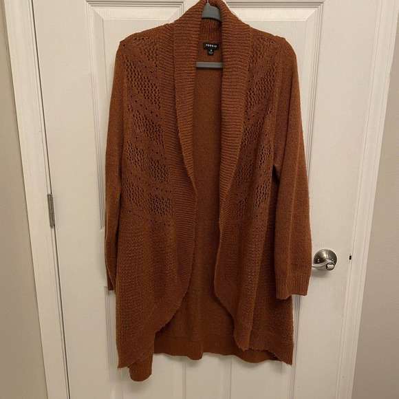 torrid | Sweaters | Torrid Pointelle Cardigan Curve Front Shawl ...